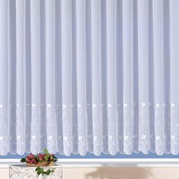 Weckbrodt-Gardinen Gardine WECKBRODT, B:900cm H:173cm, wei&szlig;, Voile, Obermaterial: 100% Polyester, Wohnzimmer, Gardinen, "Turin", echte Stickerei, Voile,