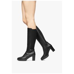 Nero Giardini Damen High-Heel-Stiefel "Nero Giardini Stiefel Leder/Textil", Gr. 40, schwarz, Leder, Textil, Schuhe