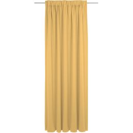 Vorhang Adam, B:142cm H:225cm, gelb, Jacquard, Baumwolle (Bio-Baumwolle), Wohnzimmer, Gardinen, "Uni Collection, Made in Germany", Blickdichter aus