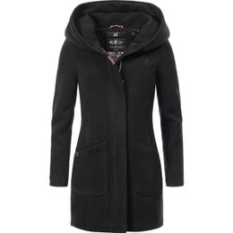 Marikoo Damen Wintermantel "Maikoo", schwarz, Gr. XL, Oberstoff: 90% Polyacryl, 8% Viskose, 2% Elasthan. Futter: 100% Polyester. &Auml;rmelfutter: 100%