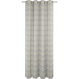 Vorhang Adam, B:145cm H:225cm, grau, Jacquard, Baumwolle (Bio-Baumwolle), Wohnzimmer, Gardinen, "Romantic Puligny Light", aus 100% Bio-Baumwolle