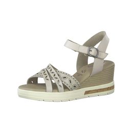 Tamaris Damen Keilsandalette "Tamaris Sandalen Leder", Gr. 40, weiß, Leder, Schuhe