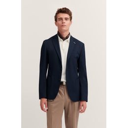 Bugatti Herren Sakko, blau, Gr. 48, unifarben, 67% Baumwolle, 28% Polyamid, 5% Elasthan, Sakkos, mit Reverskragen