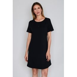 JOOP! JOOP Damen Nachthemd "Cosy", Gr. 36, schwarz, Jersey, Obermaterial: 95% Baumwolle, 5% Elasthan, unifarben, Kleider, Rundhalsausschnitt, kurz&auml;rmelig