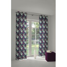 Vorhang Adam, B:145cm H:245cm, bunt, Jacquard, Baumwolle (Bio-Baumwolle), Wohnzimmer, Gardinen, "Jungle", aus 100% Bio-Baumwolle