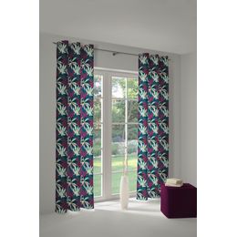 Vorhang Adam, B:145cm H:145cm, bunt, Jacquard, Baumwolle (Bio-Baumwolle), Wohnzimmer, Gardinen, "Jungle", aus 100% Bio-Baumwolle