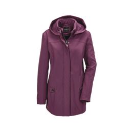 GOLDNER Damen Funktionsjacke "Wasserabweisende Softshelljacke mit Kapuze", lila, Gr. 44, Obermaterial: 100% Polyester PES., Jacken