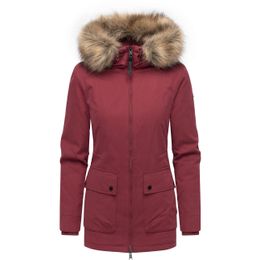 Ragwear Damen Kurzmantel "Monadetta Warm", rot, Basic, Gr. XXL, Obermaterial: 74% Baumwolle, 26% Nylon, Innenfutter: 100% Polyester, Wattierung: 100%