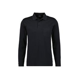 Ragman Herren Poloshirt "Poloshirt Soft Knit Polo Knopf Langarm", schwarz, Gr. S, Obermaterial: 70% Baumwolle CO. 30% Polyester PES., Shirts
