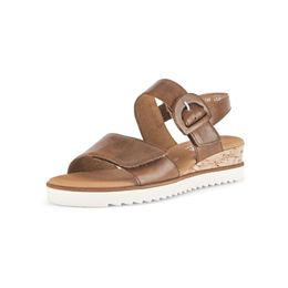 Gabor COMFORT Damen Keilsandalette "Gabor Comfort Sandalen Leder", Gr. 40, braun, Leder, Schuhe