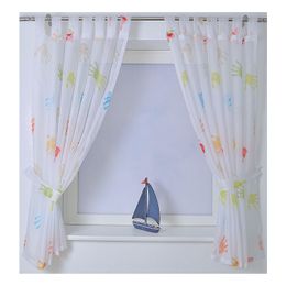 Gardine Kutti, B:140cm H:175cm, bunt, Obermaterial: 100% Polyester, Kinderzimmer, Gardinen, "H&auml;nde", mit einem Raffhalter, Kindergardine, bedruckt,