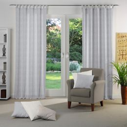 Vorhang WIRTH, B:132cm H:175cm, grau, Jacquard, Baumwolle, Polyester, Wohnzimmer, Gardinen, "Torbole"