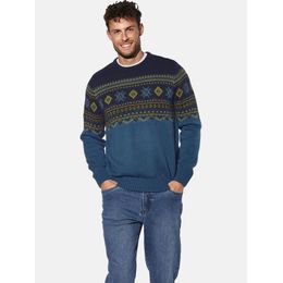 Babista Herren Rundhalspullover "Pullover ILMAR"blau gemustert, Gr. M, Obermaterial: 70% Polyacryl PAN. 30% Wolle mw., Pullover