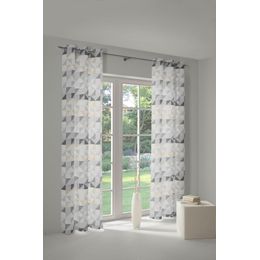 Vorhang WIRTH, B:132cm H:255cm, grau, Jacquard, Baumwolle, Polyester, Wohnzimmer, Gardinen, "Berlare"