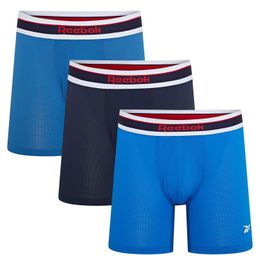 Reebok Herren Trunk "ANSELM", Gr. L, blau, Obermaterial: 87% Polyester, 13% Elasthan, Unterhosen, basic, bequem, weich, feuchtigkeitsregulierend, mit