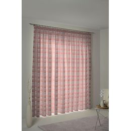 Vorhang WIRTH, B:132cm H:225cm, rot, Jacquard, Baumwolle, Polyester, Wohnzimmer, Gardinen, "Laufenberg"