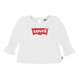 LEVI'S KIDS M&auml;dchen Langarmshirt "LVG BATWING LS FASHION", Gr. 9M, wei&szlig;, Jersey, Obermaterial: 100% Baumwolle, bedruckt, Shirts, mit Batwing-Logo,