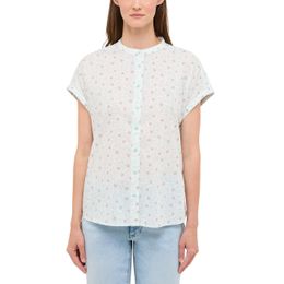 Mustang Damen Kurzarmbluse "Damen Style Coral Springs", bunt, Gr. 46, gebl&uuml;mt, Web, 100% Baumwolle, Blusen