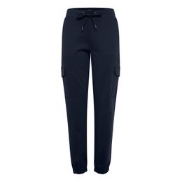 oxmo Damen Cargohose "Cargohose OXHenni", blau, Gr. S, Obermaterial: 73% Polyester PES. 23% Viskose CV. 4% Elasthan EL., Hosen