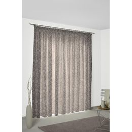 Vorhang WIRTH, B:135cm H:245cm, braun, Polyester, Wohnzimmer, Gardinen, "Daniela"