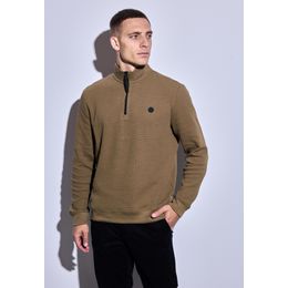 Street One MEN Herren Sweatshirt, braun, Gr. L, unifarben, Sweatware, 100% Baumwolle, Sweatshirts, aus reiner Baumwolle