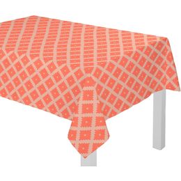 Tischdecke Adam, &Oslash;:145cm, orange, Bio-Baumwolle, Tischdecken, "Maroccan Shiraz Light", aus 100% Bio-Baumwolle