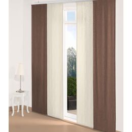 Schiebegardine WIRTH, B:60cm H:175cm, braun, Jacquard, Baumwolle, Polyester, Wohnzimmer, Gardinen, "Riccia", inkl. Beschwerungsstange