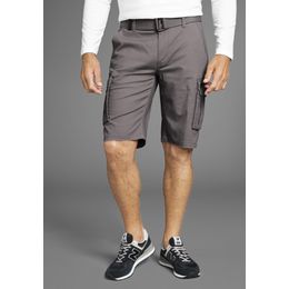 H.I.S. H.I.S Herren Bermudas, grau, Gr. 34, unifarben, Web, Obermaterial: 98% Baumwolle, 2% Elasthan, Hosen