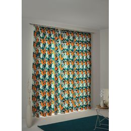 Vorhang Adam, B:145cm H:145cm, bunt, Jacquard, Baumwolle (Bio-Baumwolle), Wohnzimmer, Gardinen, "Jungle", aus 100% Bio-Baumwolle