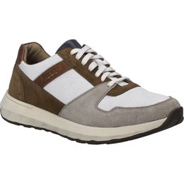 Josef Seibel Herren Sneaker "Cameron 10, weiss-braun", Gr. 44, wei&szlig;, Obermaterial: 100% Rindsleder Leather cow., Schuhe