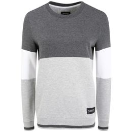 oxmo Damen Rundhalspullover "Sweatpullover OXOmaya", grau, Gr. XS, Obermaterial: 80% Polyester PES. 20% Baumwolle CO., Pullover