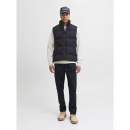 Jack & Jones JACK & JONES Herren Steppweste "JJESOHO BODYWARMER COLLAR SN", schwarz, Gr. XS, unifarben, Web, Obermaterial: 100% Polyester, Westen