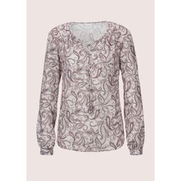 Madeleine Mode MADELEINE Damen Langarmbluse "Bluse Rundhals-Bluse mit Paisley-Druck", wei&szlig;, Modern, Gr. 36, Obermaterial: 100% Polyester PES., Blusen