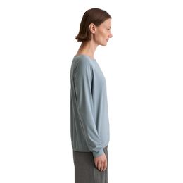 Marc O'Polo MARC O'POLO Damen Langarmshirt "aus LENZING ECOVERO "slate blau, Basic, Gr. XL, unifarben, Obermaterial: 94% Viskose, 6% Elasthan, Shirts