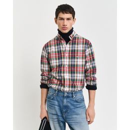 Gant Herren Karohemd "REG POPLIN TARTAN CHECK SHIRT", rot, Gr. 4XL, Web, Obermaterial: 100% Baumwolle, Hemden, Regular Fit Popeline Hemd mit