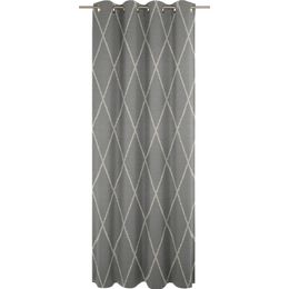 Vorhang Adam, B:145cm H:145cm, grau, Jacquard, Baumwolle (Bio-Baumwolle), Wohnzimmer, Gardinen, "Casket Valdelana Light", aus 100% Bio-Baumwolle