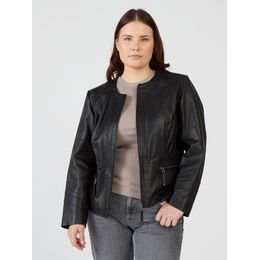 JCC Damen Bikerjacke "731-II", schwarz, Gr. 56, Obermaterial: 100% Leder Schaf; Futter: 100% Baumwolle; &Auml;rmelfutter: 100% Polyester, Jacken