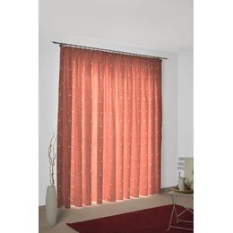 Vorhang WIRTH, B:135cm H:245cm, rot, Jacquard, Baumwolle, Polyacryl, Wohnzimmer, Gardinen, "Swift"