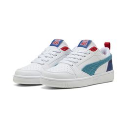 Puma Kinder Sneaker "Rebound V6 Low Run Fun Sneakers Jugendliche", Gr. 38,5, wei&szlig;, Obermaterial: Synthetik, Textil; Futter: Textil; Laufsohle: Gummi,