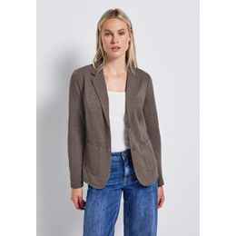 Street One Damen Kurzblazer, braun, Gr. 44, unifarben, Web, Obermaterial: 93% Baumwolle, 7% Elasthan; Futter: 100% Elasthan, Blazer, aus Baumwolle
