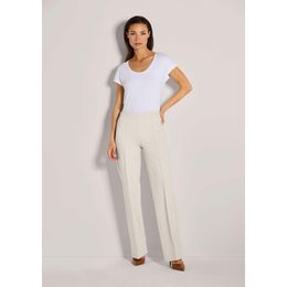 Madeleine Mode MADELEINE Damen Jerseyhose "Jerseyhose Weite Jerseyhose mit Biesen", wei&szlig;, Gr. 34, Obermaterial: 68% Viskose CV. 27% Polyamid PA. 5% Elasthan EL.,
