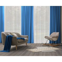 Vorhang WIRTH, B:142cm H:245cm, blau, Jacquard, Polyester, Wohnzimmer, Gardinen, "Dim out"