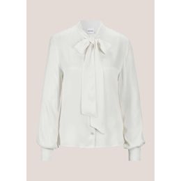 Madeleine Mode MADELEINE Damen Langarmbluse "Bluse Satinbluse mit Schluppe", wei&szlig;, Gr. 42, Obermaterial: 100% Viskose CV., Blusen