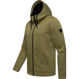 Ragwear Herren Kapuzenstrickjacke "Fabian", gr&uuml;n, Basic, Gr. XL, Rippware, Material: 100% Polyester; Innenfutter: 100% Polyester, Strickjacken,