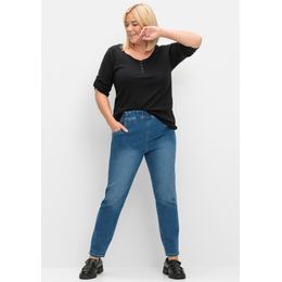sheego Damen 3/4-Arm-Shirt "3/4-Arm-Shirt", schwarz, Gr. 52, unifarben, 100% Bambus, Shirts