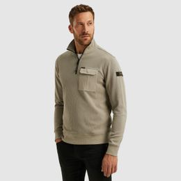 PME-Legend PME LEGEND Herren Troyer, beige, Gr. XXL, Feinstrick, Obermaterial: 65% Baumwolle, 27% Polyester, 8% Polyester (Sorona), Pullover, mit Brusttasche