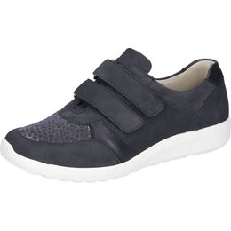 Waldl&auml;ufer WALDL&Auml;UFER Damen Klettschuh "M-IRA-Soft", Gr. 4, blau, Nubukleder, Textil, Schuhe, Halbschuh, Komfortschuh in besonders breiter Schuhweite M