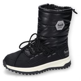 Damen Snowboots, Dockers by Gerli, Gr. 38, schwarz, Textil, gl&auml;nzend, Schuhe, Winterboots mit Warmfuttr