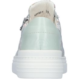 Waldläufer WALDLÄUFER Damen Plateausneaker "H-TAMIRA", Gr. 6,5sanftes weiß, mint multi, Nappaleder, Nubukleder, geblümt, metallic, Schuhe, Schnürschuh,
