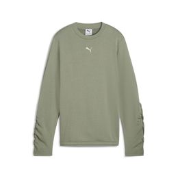 Puma Mädchen Sweatshirt "Bowtique Sweatshirt Mädchen", grün, Gr. 140, Obermaterial: 32% Polyester, 68% Baumwolle; Rippe: 3% Elasthan, 97% Baumwolle,